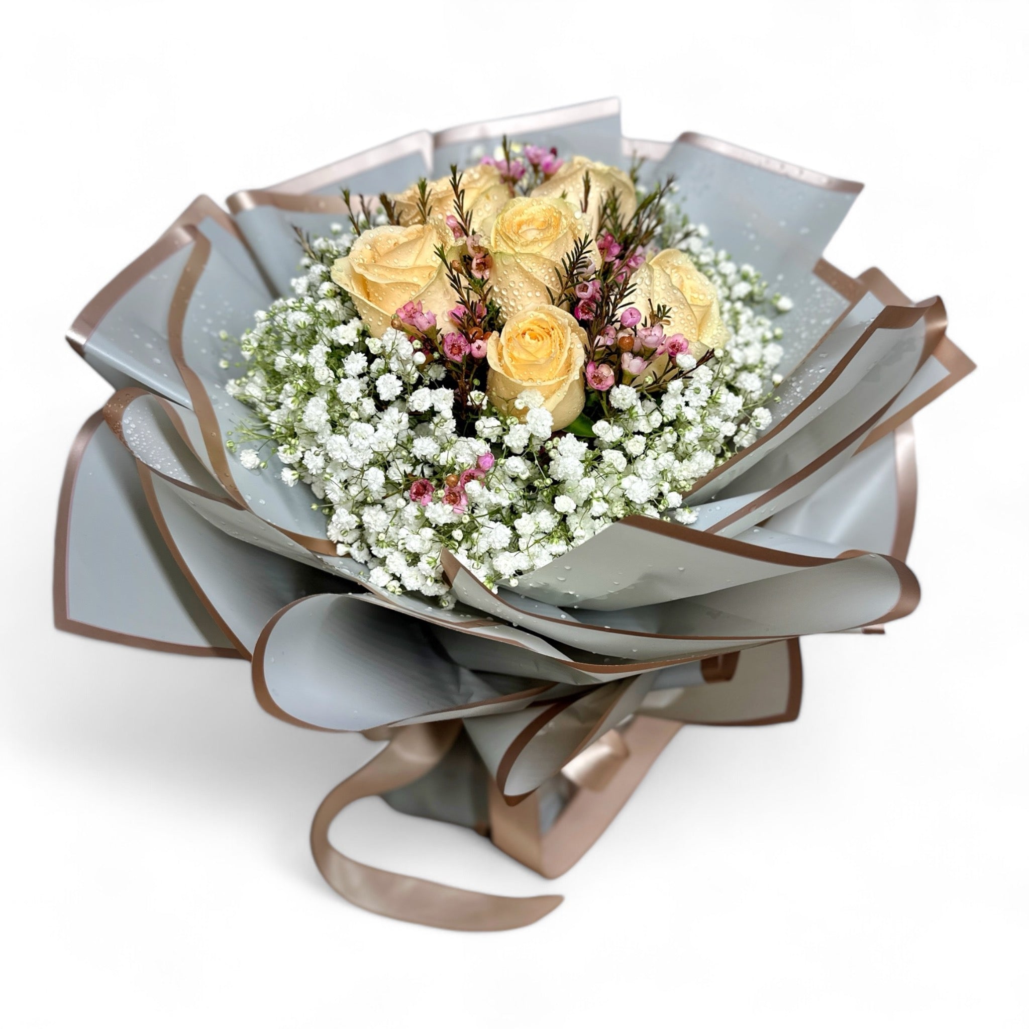 Champagne Roses - Bouquet | FLORAMOMENTS.SG Express Delivery